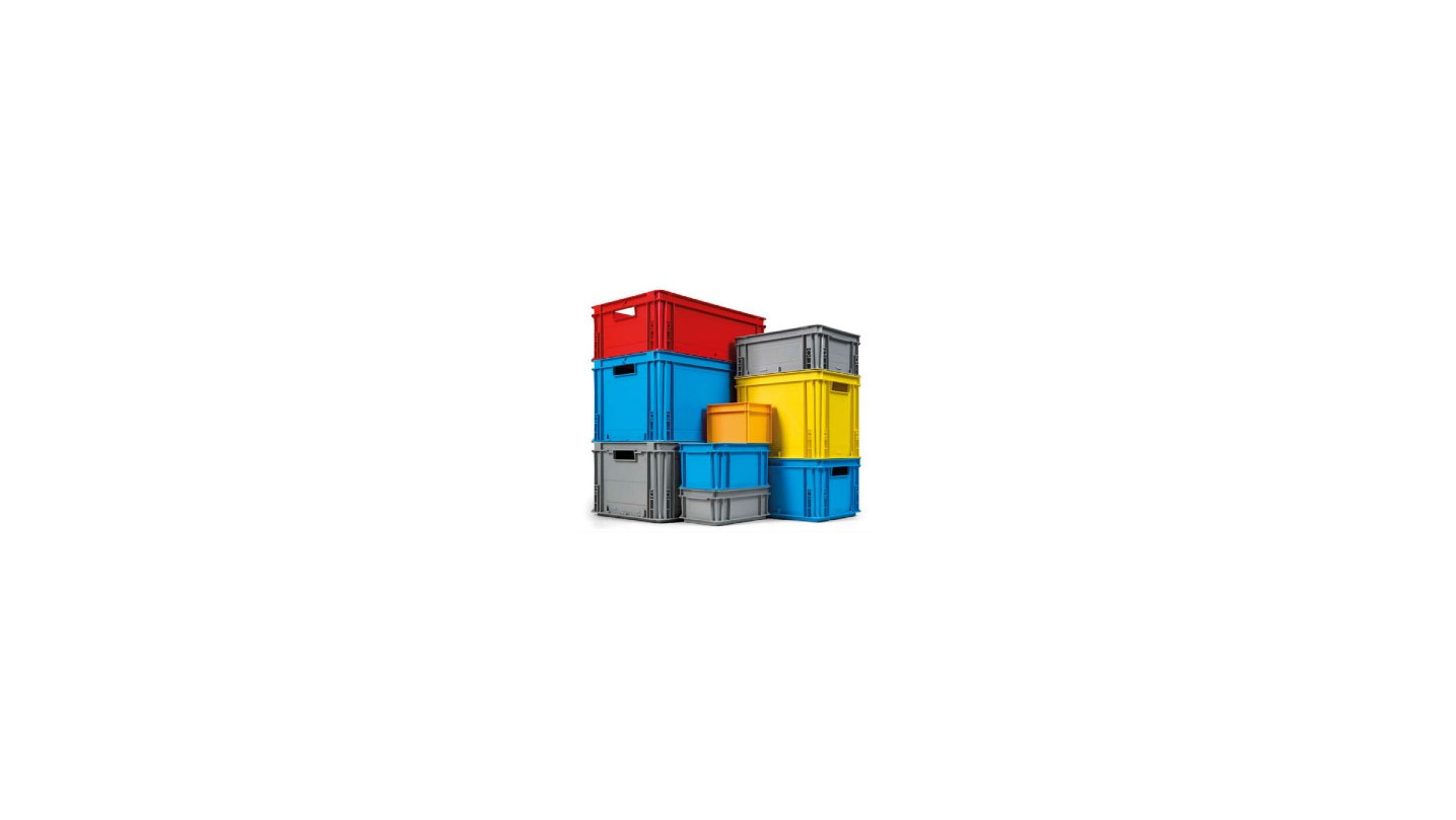 Interlocking and stacked plastic storage bins
